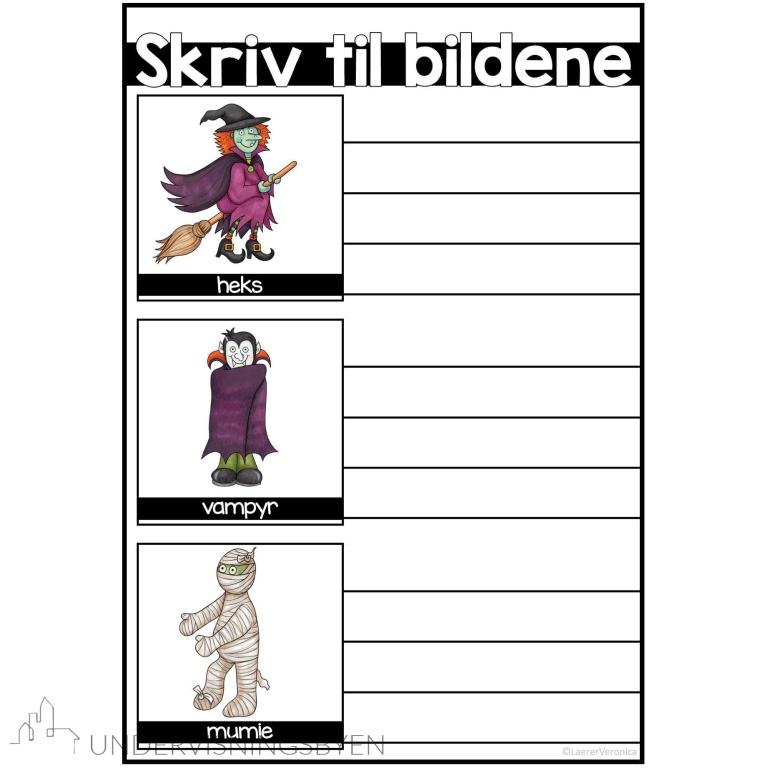Skriv til bildene - Halloween | Undervisningsbyen.no