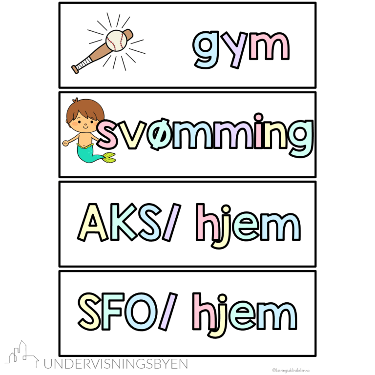 Dagsplan | Undervisningsbyen.no