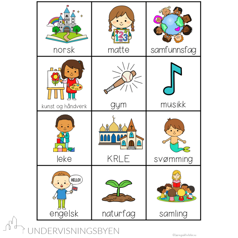Dagsplan | Undervisningsbyen.no