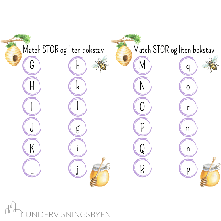Match stor og liten bokstav / hele alfabetet | Undervisningsbyen.no