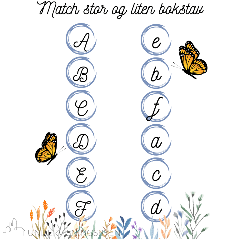 Match store og små bokstaver / stavskift / løkkeskrift / sporing ...