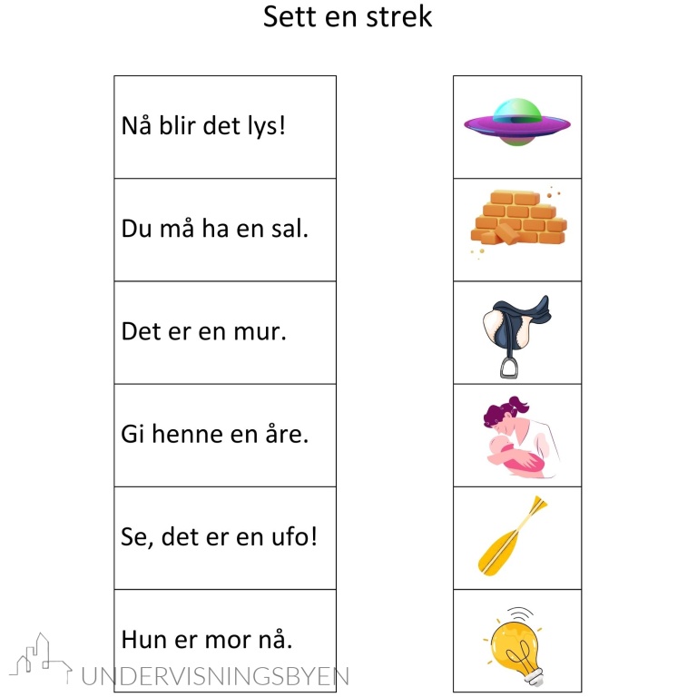 15 arbeidsark med lettleste setninger & leseforståelse 1 - første høyfrekvente ord og lydrette 2 ...