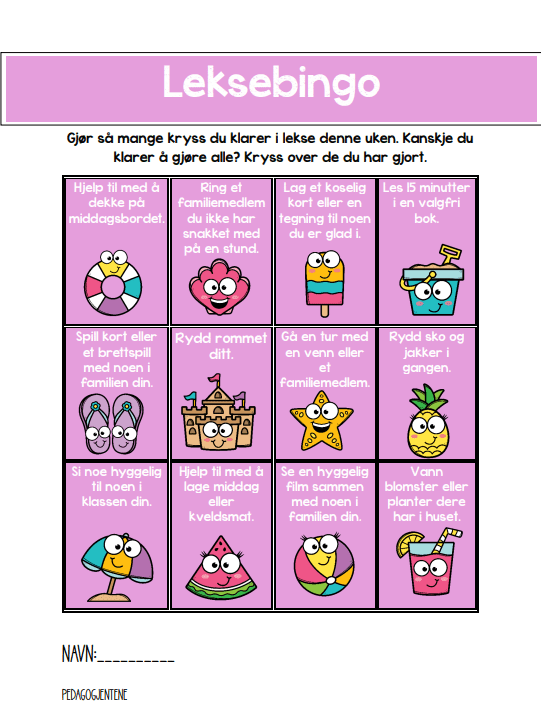 Leksebingo | Undervisningsbyen.no