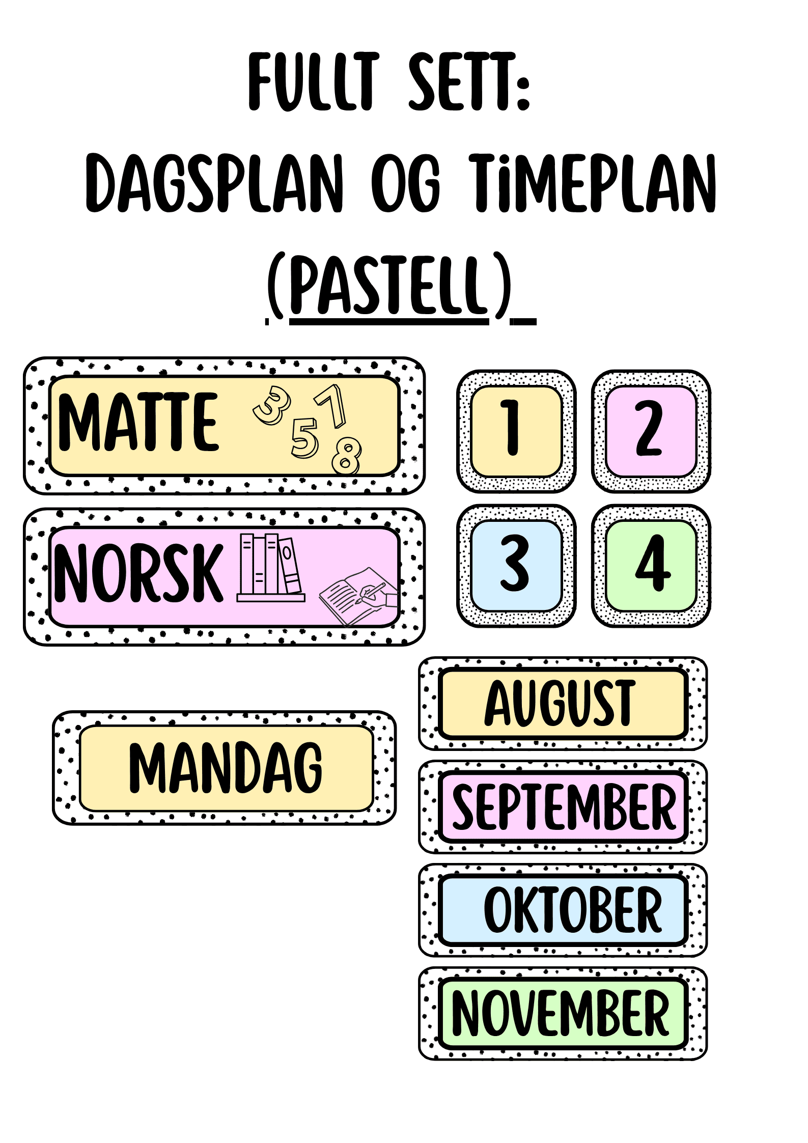 Fullt sett: Dagsplan og timeplan | Undervisningsbyen.no