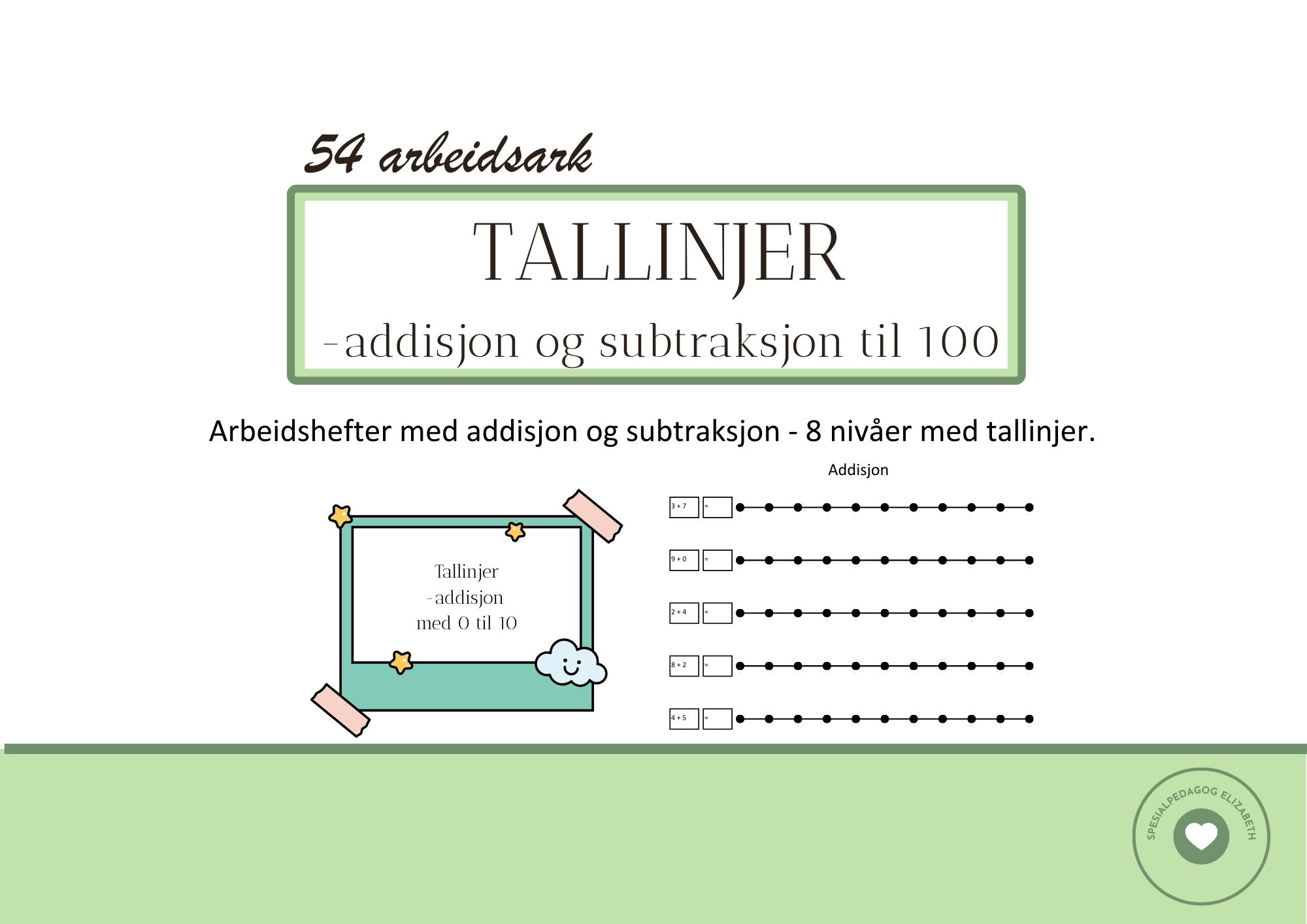 Tallinjer - addisjon og subtraksjon med tallene til 100 - 8 økende ...